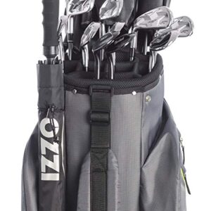 Izzo Golf Izzo Ultra-Lite Cart Golf Bag With Single Strap & Exclusive Features, Gray/Lime, 35’’ x 14’’ x 11’’