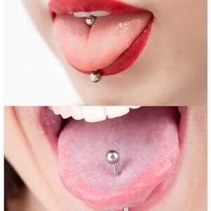 Prjndjw 14G Surgical Steel Nipple Rings Tongue Rings Cartilage Earring Straight Barbell Body Piercing Jewelry for Women Men Length 12MM 14MM 16MM 18MM 22MM BarBell Piercings