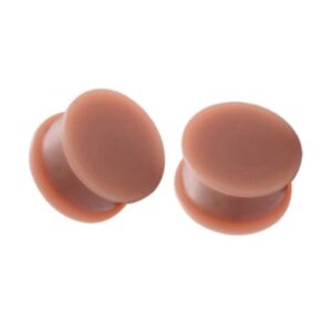 brokkr silicone pair flesh skin tone ear plugs tunnels gauges multiple shades (medium - 12mm (1/2"))