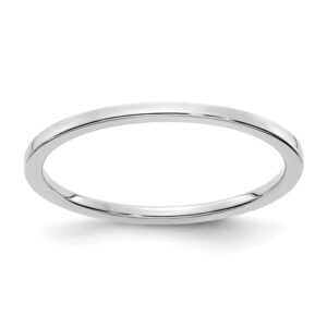 solid 10k white gold 1.2mm flat stackable band thin wedding anniversary ring size 10