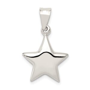 sonia jewels 925 sterling silver star charm pendant - 23mm x 16mm