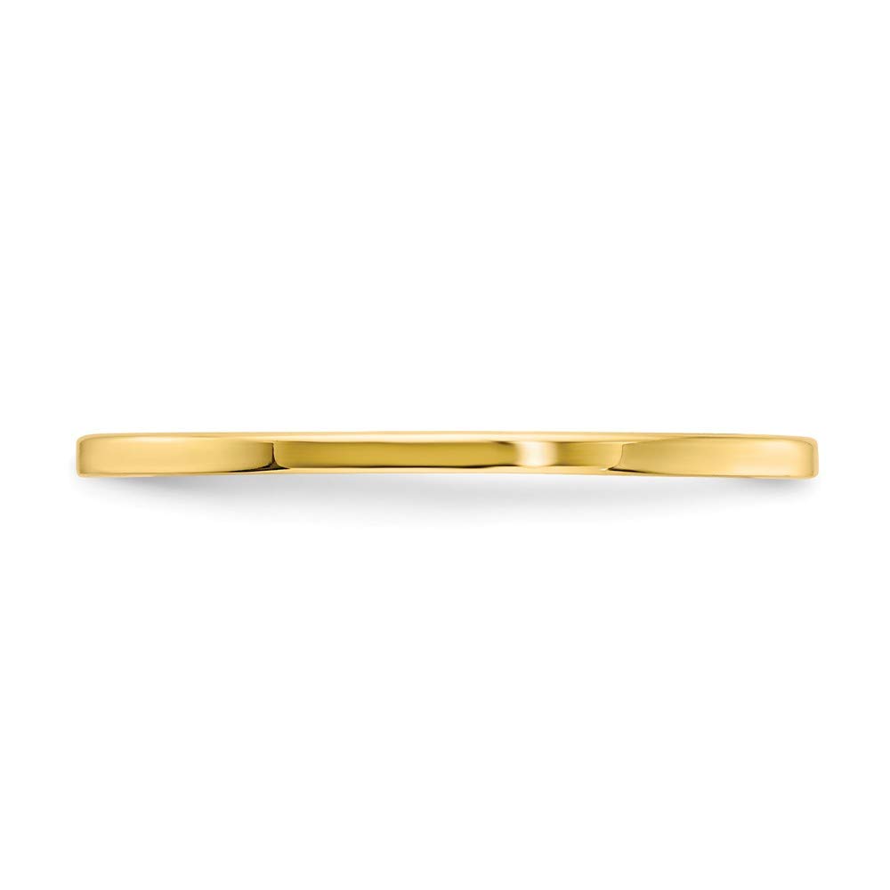 Solid 10k Yellow Gold 1.2mm Flat Stackable Band Thin Wedding Anniversary Ring Size 6.5