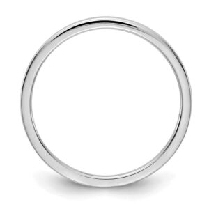 Solid 14K White Gold 1.2mm Flat Stackable Band Thin Wedding Anniversary Ring Size 6.5