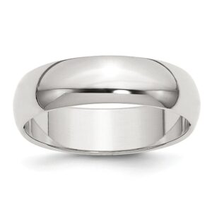 solid 925 sterling silver 6mm plain classic dome wedding band for men ring size 11 - jewelry gifts for men husband dad