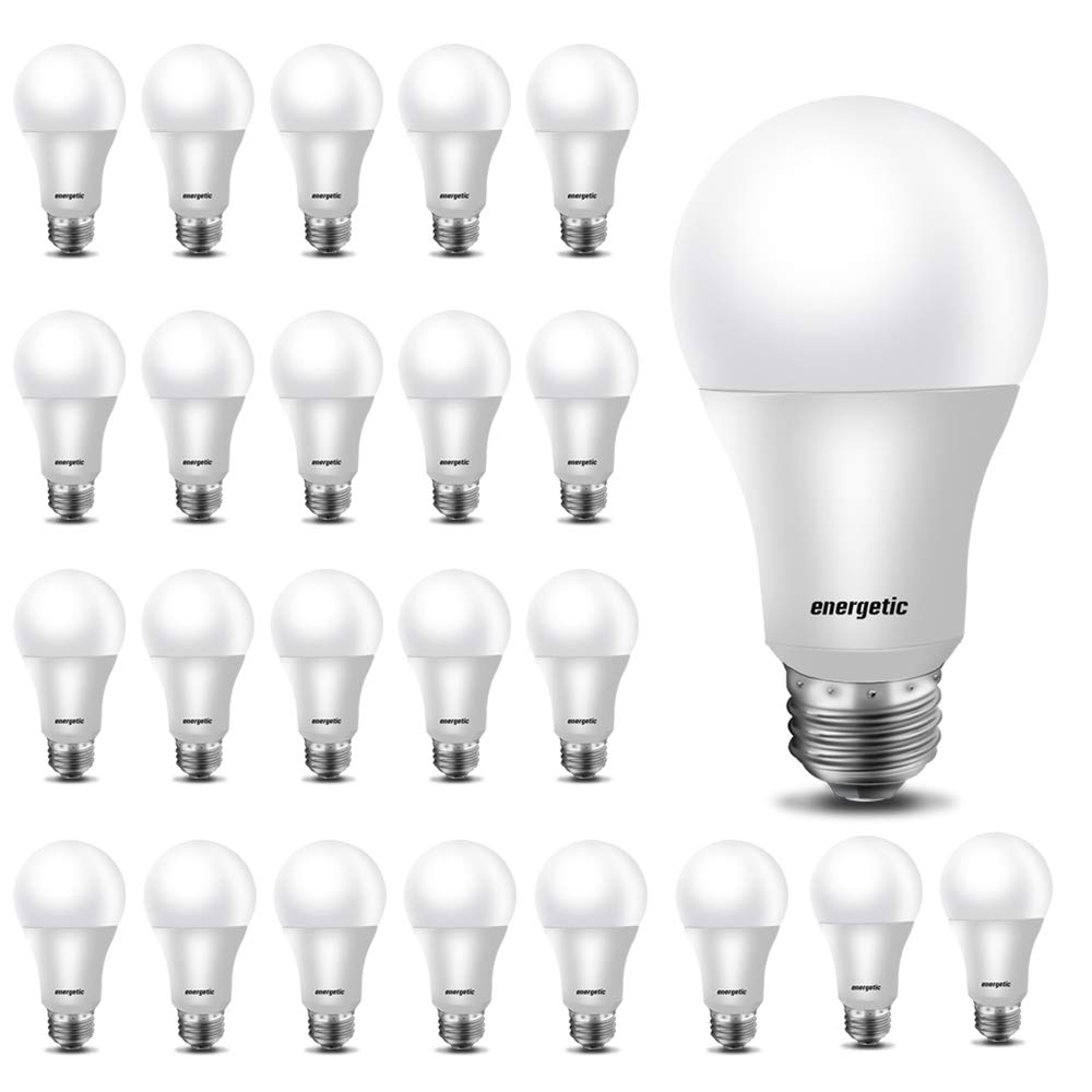 Energetic 24 Pack A19 LED Light Bulb, 40 Watt Equivalent Warm White 3000K, E26 Standard Base, UL Listed, Non-Dimmable LED Light Bulb