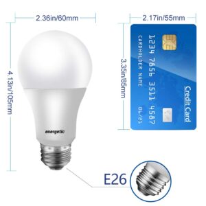 Energetic 24 Pack A19 LED Light Bulb, 40 Watt Equivalent Warm White 3000K, E26 Standard Base, UL Listed, Non-Dimmable LED Light Bulb