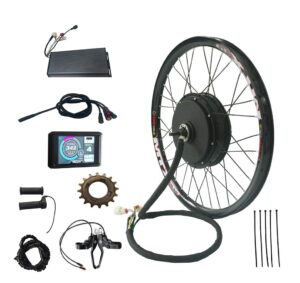 nbpower programmable tft color display ebike 72v 5kw rear wheel electric bicycle motor kit 72v 5000w electric bike conversion kit (26inch)