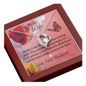 kindpaw wife birthday gifts from husband - i found my missing piece. you complete me and make me a better person – happy anniversary, christmas, valentine’s day romantic gift necklace for her