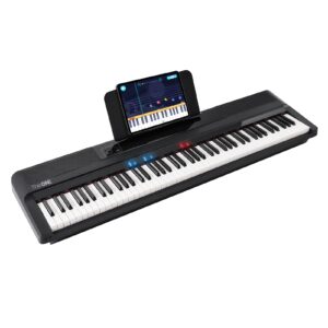 the one nex digital piano, piano keyboard with 88 hammer action keys for beginner/professional, full size weighted keyboard with teaching led lights, supports usb/audio/headphones/sustain pedal