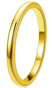 three keys jewelry womens charming jewelry 2mm gold tungsten polished wedding carbide ring band for women engagement size 8