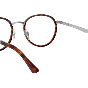 Persol PO2468V Round Prescription Eyewear Frames, Gunmetal/Havana/Demo Lens, 49 mm