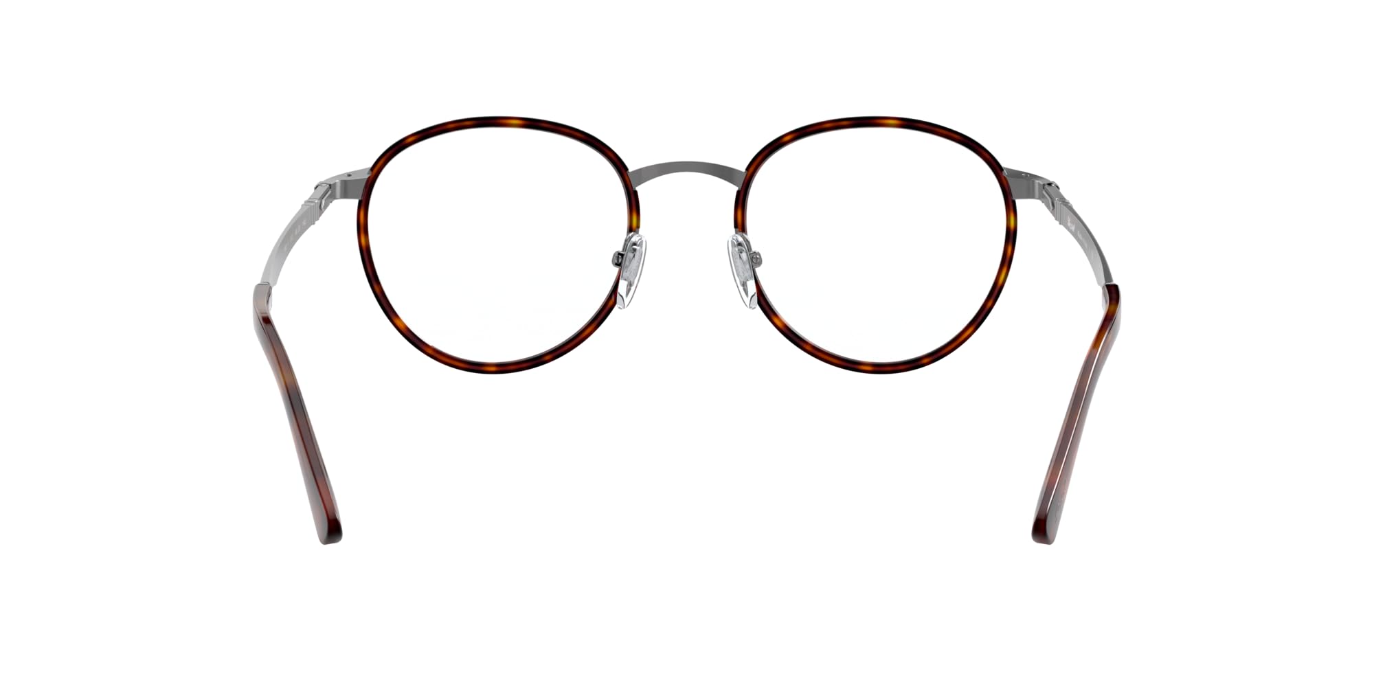 Persol PO2468V Round Prescription Eyewear Frames, Gunmetal/Havana/Demo Lens, 49 mm