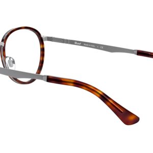 Persol PO2468V Round Prescription Eyewear Frames, Gunmetal/Havana/Demo Lens, 49 mm