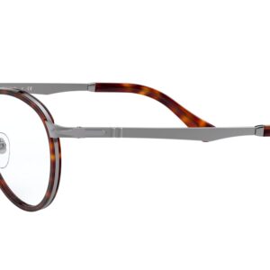 Persol PO2468V Round Prescription Eyewear Frames, Gunmetal/Havana/Demo Lens, 49 mm