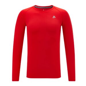 devoropa youth boys compression shirt long sleeve football baseball undershirt quick dry sports baselayer red m