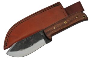 szco supplies inc 9" hand forged carbon steel mosaic pin wood handle hunting knife, brown (model: hs-4424)