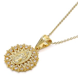 The Bling Factory Polished 0.25 mils 14k Yellow Gold Plated Clear CZ Type Type Type Pendant, 39mm x 25mm (½ inches' x ')