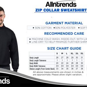 ALLNTRENDS Adult Zip Collar Sweatshirt US Air National Guard Embroidered Top (M, Black)