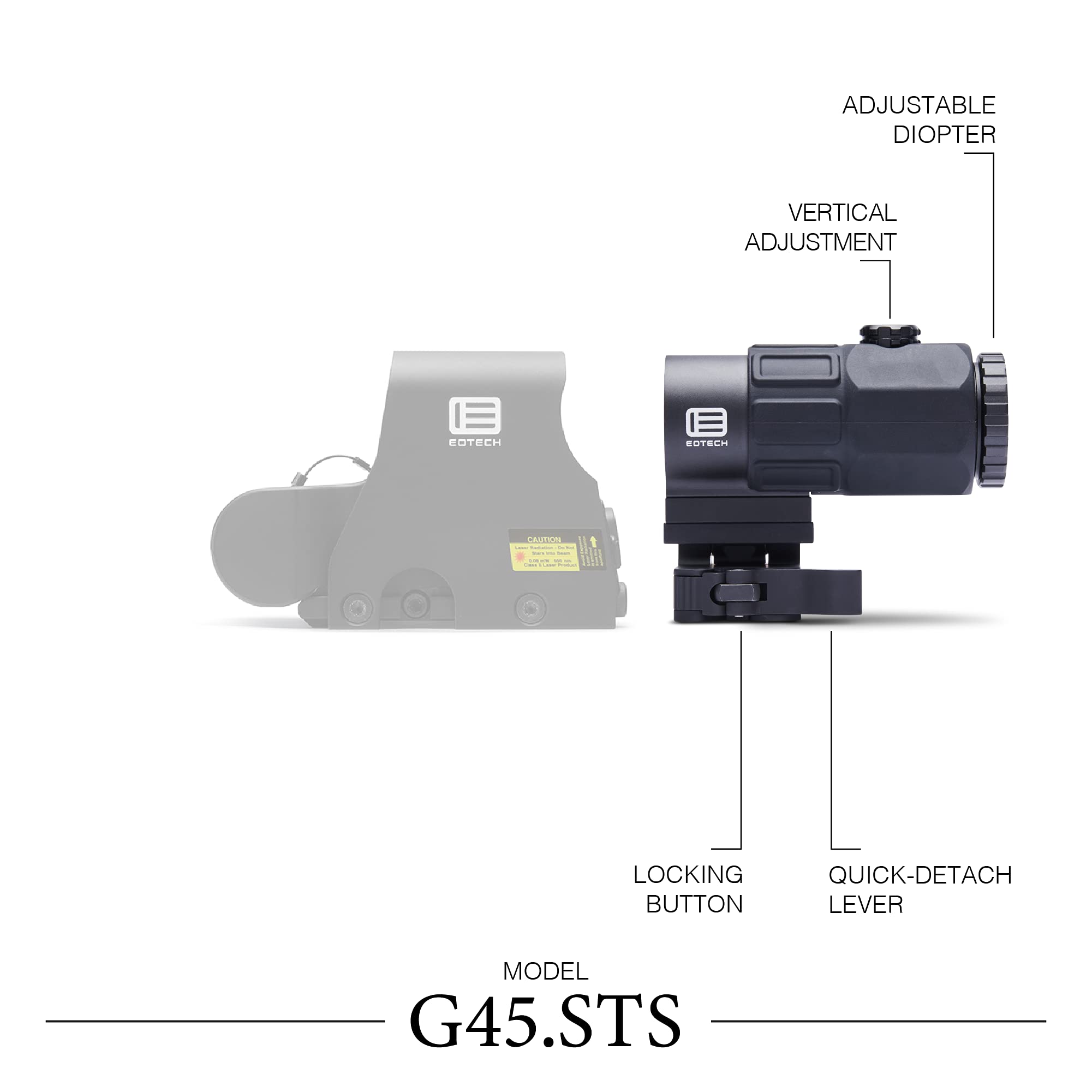 EOTECH 5 Power Magnifier with Quick Disconnect, Switch to Side (STS) Mount