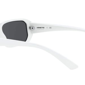 ARNETTE Man Sunglasses Shiny White Frame, Dark Grey Lenses, 55MM