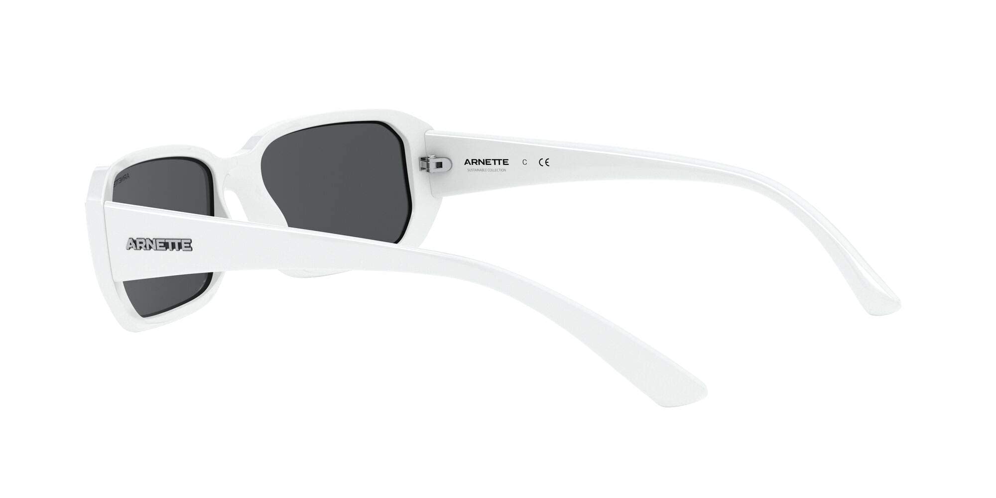 ARNETTE Man Sunglasses Shiny White Frame, Dark Grey Lenses, 55MM