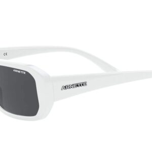 ARNETTE Man Sunglasses Shiny White Frame, Dark Grey Lenses, 55MM