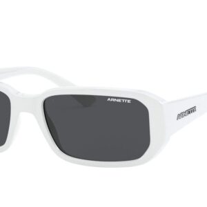 ARNETTE Man Sunglasses Shiny White Frame, Dark Grey Lenses, 55MM