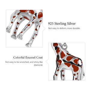 GNOCE Giraffe Charm Pendant Charm 925 Sterling Silver Independent and Noble Dangle Charms Fits All Bracelet/Necklace Christmas Charm Gifts for Women Wife Daughter