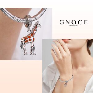 GNOCE Giraffe Charm Pendant Charm 925 Sterling Silver Independent and Noble Dangle Charms Fits All Bracelet/Necklace Christmas Charm Gifts for Women Wife Daughter