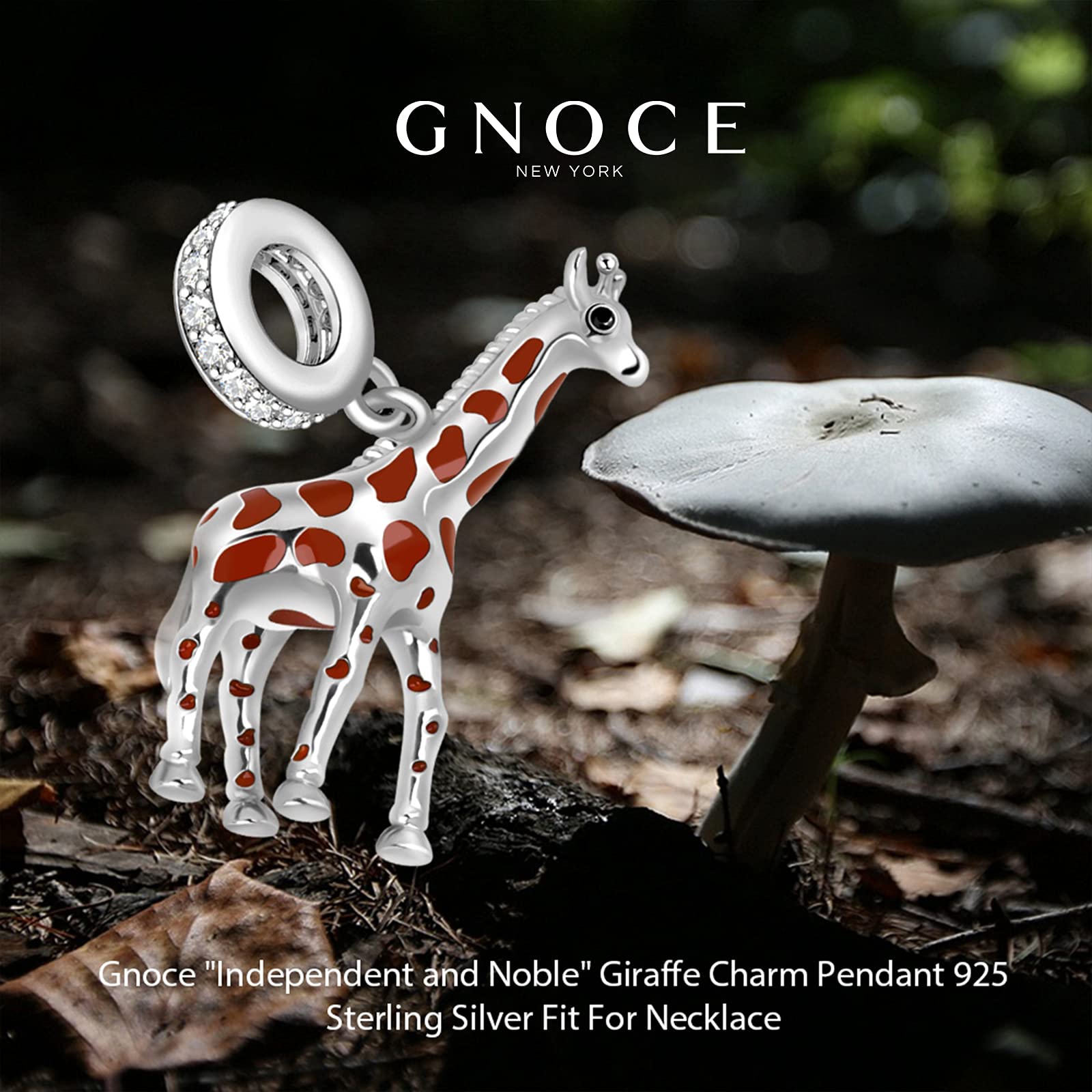 GNOCE Giraffe Charm Pendant Charm 925 Sterling Silver Independent and Noble Dangle Charms Fits All Bracelet/Necklace Christmas Charm Gifts for Women Wife Daughter