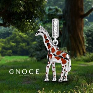 GNOCE Giraffe Charm Pendant Charm 925 Sterling Silver Independent and Noble Dangle Charms Fits All Bracelet/Necklace Christmas Charm Gifts for Women Wife Daughter