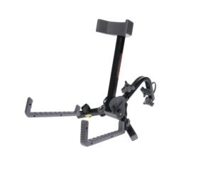 hawk kwik-grab crossbow stand | portable folding lightweight universal fit archery hunting accessory crossbow holder | treestand adaptor bracket, u-bolt & connection knobs included