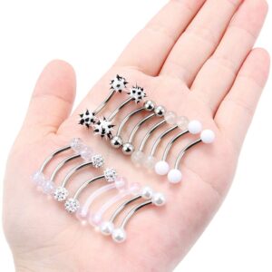 Jenxnjsjo 14G Snake Frog Eyes Piercing Jewelry Tongue para la lengua for Women Men 14mm 9/16in Bars Extra Long Belly Naval Button Rings Snake Bite Curved Barbells Surgical Stainless Steel