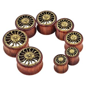 JOYTOYOU 3 Pairs Natural Wooden Ear Tunnels Plugs Hollow Double Flared Ear Expander Plugs Ear Piercing Ear Stretcher for Women and Men Gauge 20mm(3/4")