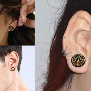 JOYTOYOU 3 Pairs Natural Wooden Ear Tunnels Plugs Hollow Double Flared Ear Expander Plugs Ear Piercing Ear Stretcher for Women and Men Gauge 20mm(3/4")