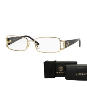 Versace VE1163M 1252 52M Pale Gold Rectangular Eyeglasses For Women+ BUNDLE With Designer iWear Eyewear Kit