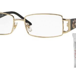 Versace VE1163M 1252 52M Pale Gold Rectangular Eyeglasses For Women+ BUNDLE With Designer iWear Eyewear Kit