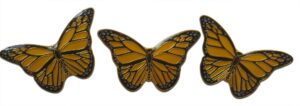 3-piece monarch butterfly butter-fly pride lapel pin hat pin & tie tack set with clutch back by novel merk