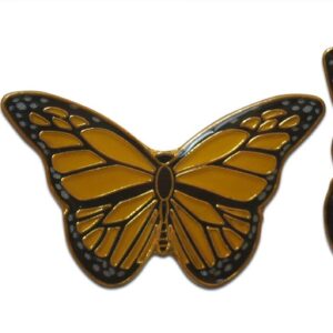 3-Piece Monarch Butterfly Butter-Fly Pride Lapel Pin Hat Pin & Tie Tack Set with Clutch Back by Novel Merk