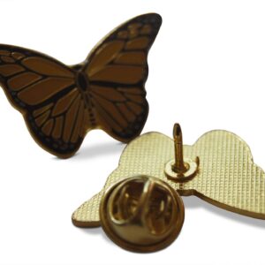 3-Piece Monarch Butterfly Butter-Fly Pride Lapel Pin Hat Pin & Tie Tack Set with Clutch Back by Novel Merk