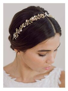 sweetv retro wedding headband, bridal headpieces for wedding women rhinestone hair accessories vintage style