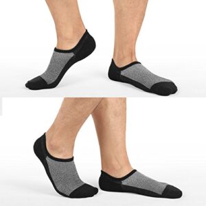 Mottee&Zconia Mens Ankle Low Cut Socks Thin Comfy Cotton Casual Non-Slip Basic Black(6 Pack) Size11-13