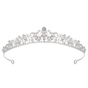 sweetv silver wedding tiaras and crowns, rhinestone bridal crown princess tiara headpieces for women and flower girls, bridgerton hair accessories for birthday prom quinceanera