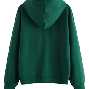 SweatyRocks Sweatshirt Women's Long Sleeve Pullover Sweatshirt Hoodie Green Letter Small