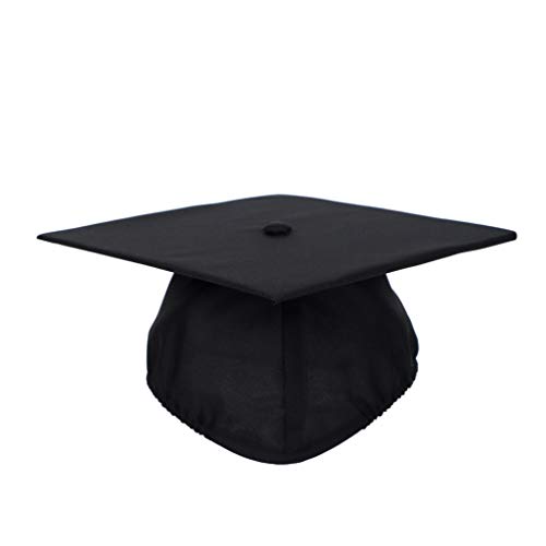 FtyFty Unisex Adult Matte Graduation Cap with Tassel Year Charm (Black)