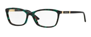 versace ve3186 5076 54m green havana transparent cateye eyeglasses for women+ bundle with designer iwear eyewear kit