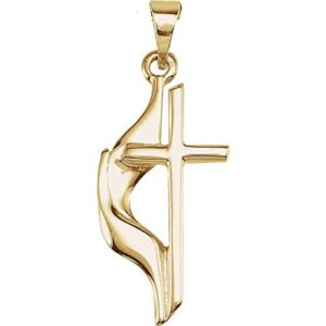 jay seiler 10k yellow gold 19x10 mm methodist cross pendant methodist cross pendant