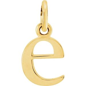 jay seiler 14k yellow gold lowercase initial e pendant lowercase initial necklace or pendant