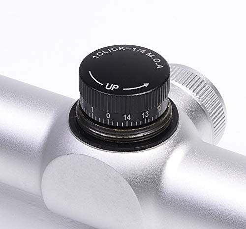 Stainless Silver Chrome Rifle Scope 4-12x40 AO Parallax Adjustable Objective with Weaver Rings