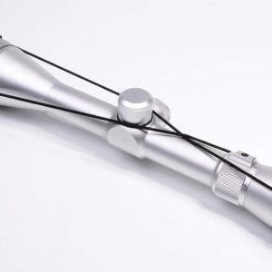 Stainless Silver Chrome Rifle Scope 4-12x40 AO Parallax Adjustable Objective with Weaver Rings